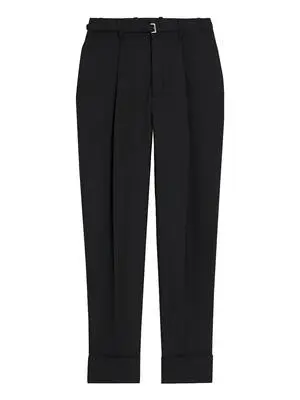 FRAME Cuffed Twill Tapered Pants - Black