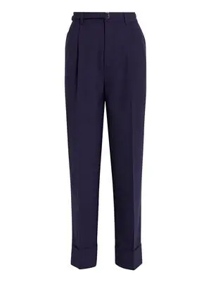 FRAME The Cuffed Twill Tapered High-rise Belted Pants - Purple