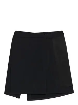Victoria Beckham Twill Mini Skirt With Slits - Black