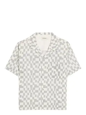 FRAME Checked Lyocell And Cottonblend Shirt - Gray