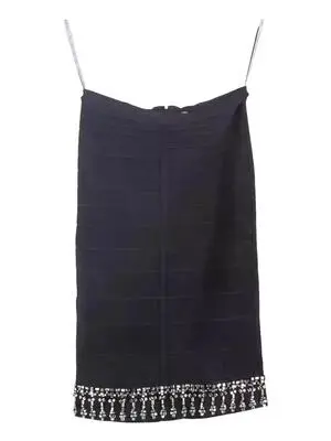Herve Leger Bead-embellished Knee-length Skirt - Black