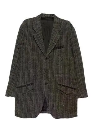 Yohji Yamamoto Herringbone-pattern Blazer - Grey
