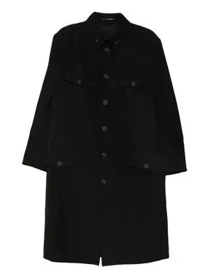 Yohji Yamamoto Single-breasted Coat With Box-pleat Detailing - Black