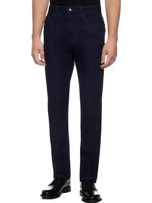 Canali Regular Straight-leg Jeans - Black