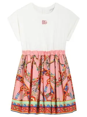 Dolce & Gabbana Carretto Print Mix-material Dress - Multi-color