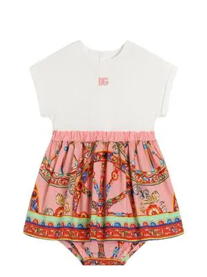 Dolce & Gabbana Carretto-print Mix-material Dress - Multi-color