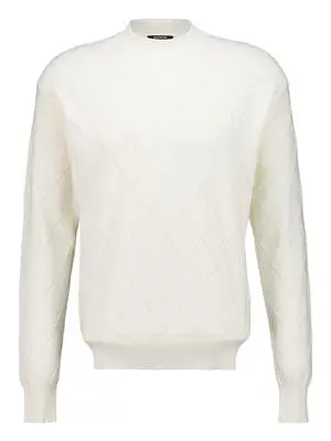 Balmain Quilted Knitted Sweater - White