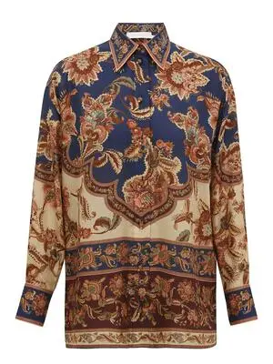 Zimmermann ZIMMERMANN Printed Silk Long-Sleeve Shirt Blu