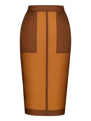 Saint Laurent Ruched Waist Mini Skirt - Brown