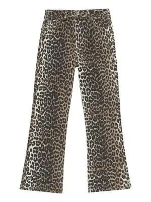 GANNI High Waist Animal Print Jeans - Multicolor