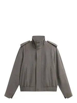THE FRANKIE SHOP Kelly Padded Double Weave Blouson - Grey