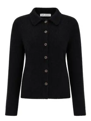 Our Legacy Fuzzy Alpaca Blend Button-front Cardigan - Black
