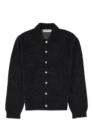 Our Legacy OUR LEGACY Fuzzy Alpaca Blend Button-Front Cardigan Grey