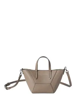 Brunello Cucinelli Mini Duo Handbag With Monili - Grey