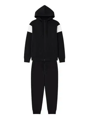 BOSS Fleece Tracksuit With Contrast Panel Detail - Black
