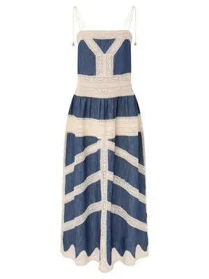 Zimmermann Embroidered Lace Midi Dress - Blu