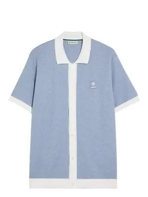 SANDBANKS Logo-appliquéd Cotton-knit Shirt - Blue
