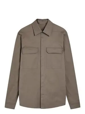 Rick Owens Camicia Stretch-cotton Work Shirt - Brown