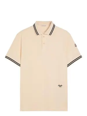 Moncler Logo-embroidered Piqué Cotton Polo Shirt - Multicoloured 1