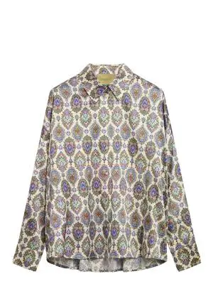 Momoni Paisley Print Long Sleeve Shirt - Neutrals