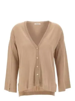 KANGRA V-neck Cotton Cardigan - Neutrals