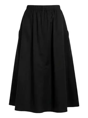 Black Label Elasticated A-line Midi Skirt - Black