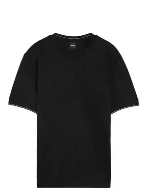BOSS Contrast-trim T-shirt - Black
