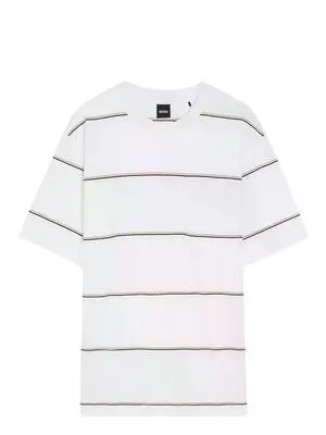 BOSS Striped Pocket T-shirt - White