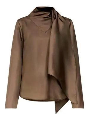 Loulou De Saison Gala Silk-twill Blouse - Brown