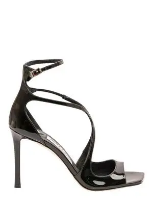 JIMMY CHOO Azia Patent-finish Sandals - Black