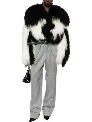 Attico Pleated Belted Trousers - Grey