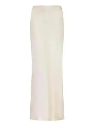 Loulou De Saison Eli Silk-twill A-line Maxi Skirt - Neutrals