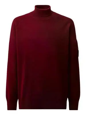 C.P. COMPANY Lens-detail Roll-neck Sweater - Red