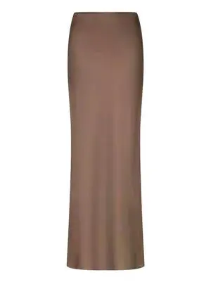 Loulou De Saison Silk-twill A-line Maxi Skirt - Brown