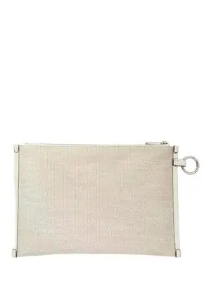 LANCEL Logo Print Pouch - Neutrals