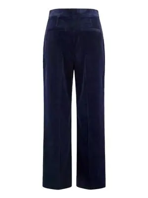 JIL SANDER Velvet Pleated Tailored Trousers - Blue