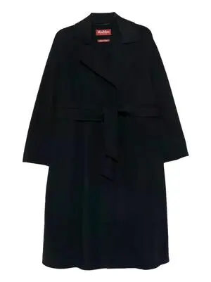 Max Mara Belted Wool Coat - Blue