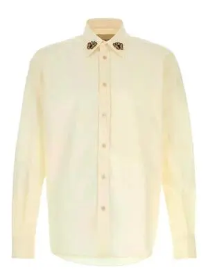 Valentino Garavani Butterfly-embroidered Poplin Shirt - Yellow