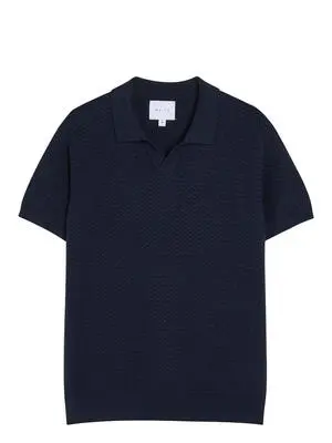 RAITH Rapha Textured-knit Polo Shirt - Navy