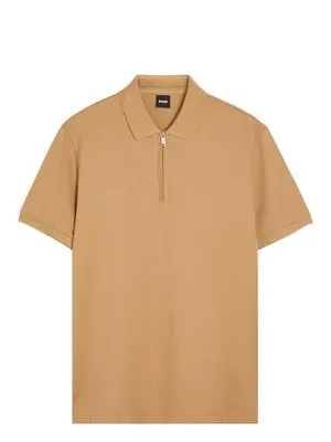 BOSS Close-knit Cotton Polo Shirt - Brown