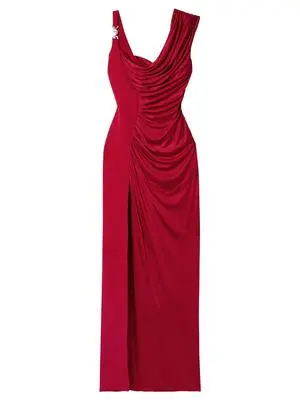 Versace Medusa '95 Draped Satin Gown - Red