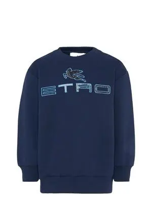 Etro Crewneck Sweatshirt With Pegasus Motif - Blue