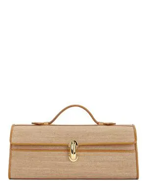 Savette Slim Symmetry Canvas Pochette Bag - Saddle