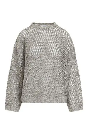 Brunello Cucinelli Open-knit Crewneck Jumper - Gray