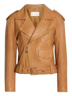 Zimmermann Leather Biker Jacket - Camel