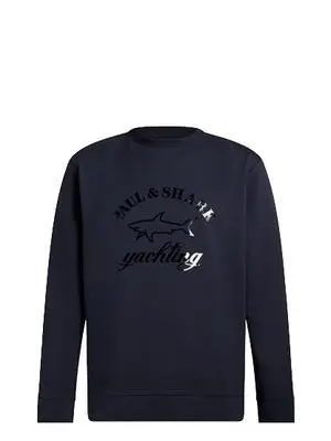 Paul & Shark Cotton Blend Crewneck Long Sleeve T-shirt - Blue