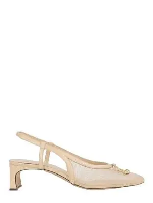 ODISSI Slingback Pumps With Bow Detailing - Beige