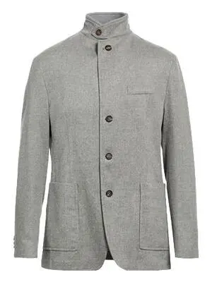 Eleventy Cashmere And Goat Skin Jacket With Suede Trims - Grey
