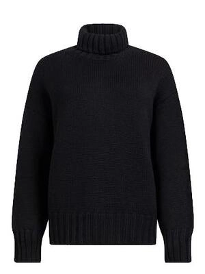 ARAGONA Wool Turtleneck Sweater - Black