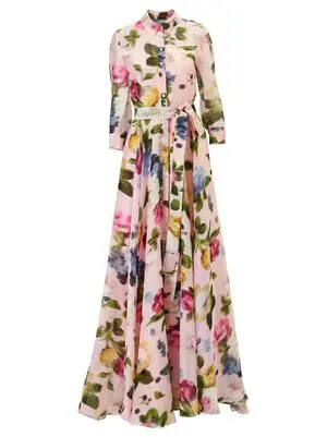 Carolina Herrera Floral Print Maxi Dress - Pink